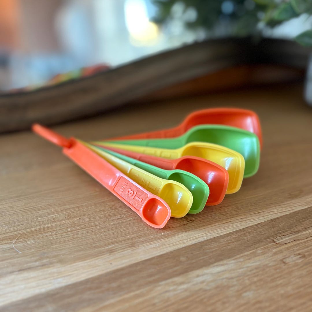 Vintage Tupperware Measuring Spoons Multicolored Complete Set - Etsy