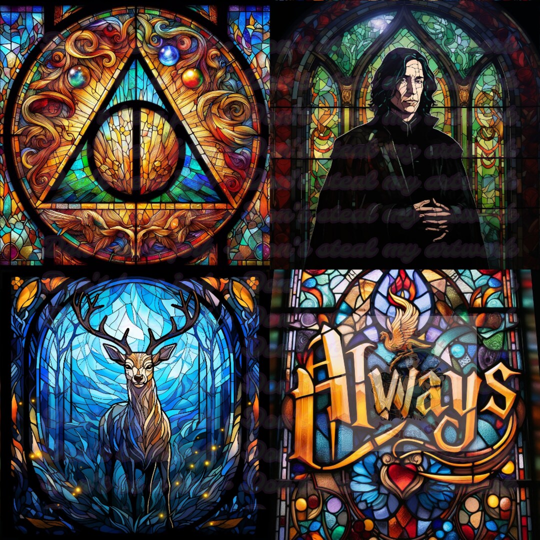 Wizard Boy Always Stained Glass Seamless Digital File - Etsy