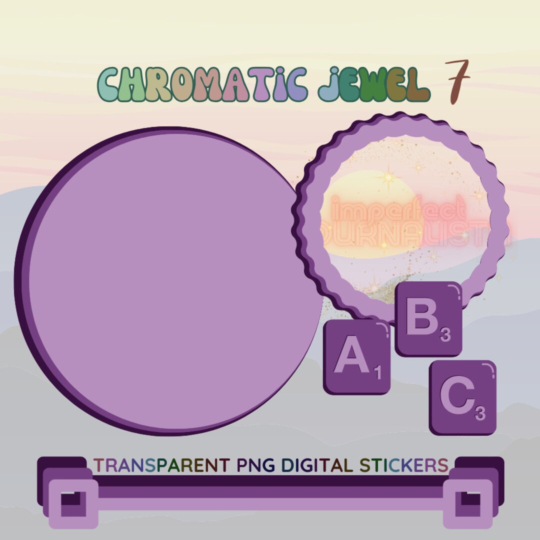 Chromatic Jewel 7 Shape & Alphabet Digital Sticker Pack - Etsy