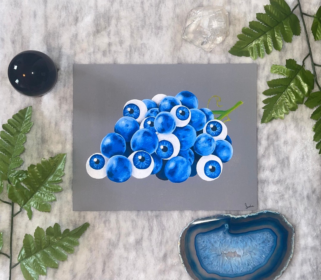 Art Print Grapes With Eyes, Surrealism Open Edition - Etsy