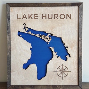 Lake Huron Engraved Map - Etsy