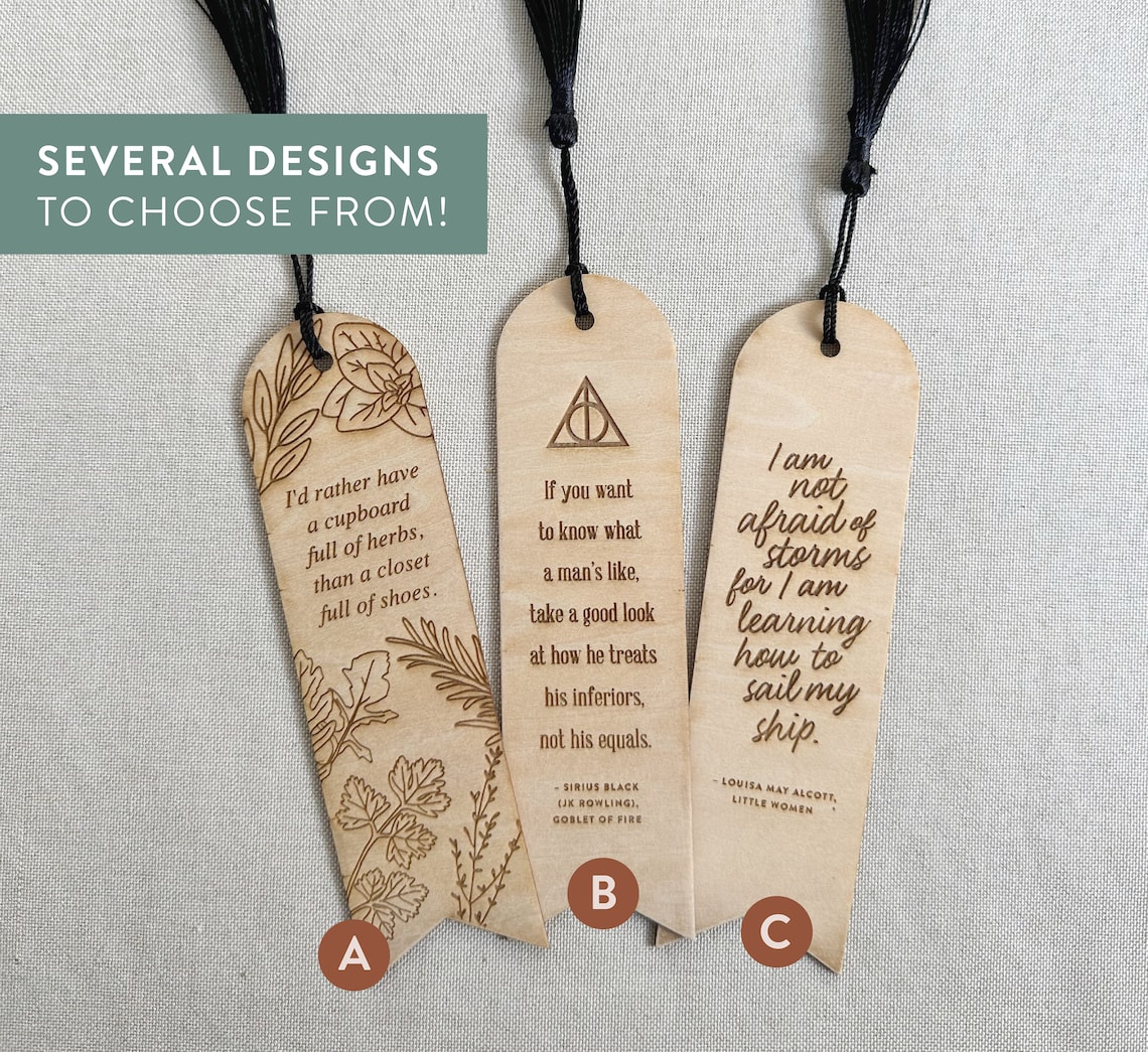 Laser Engraved Wooden Bookmarks - Etsy Australia