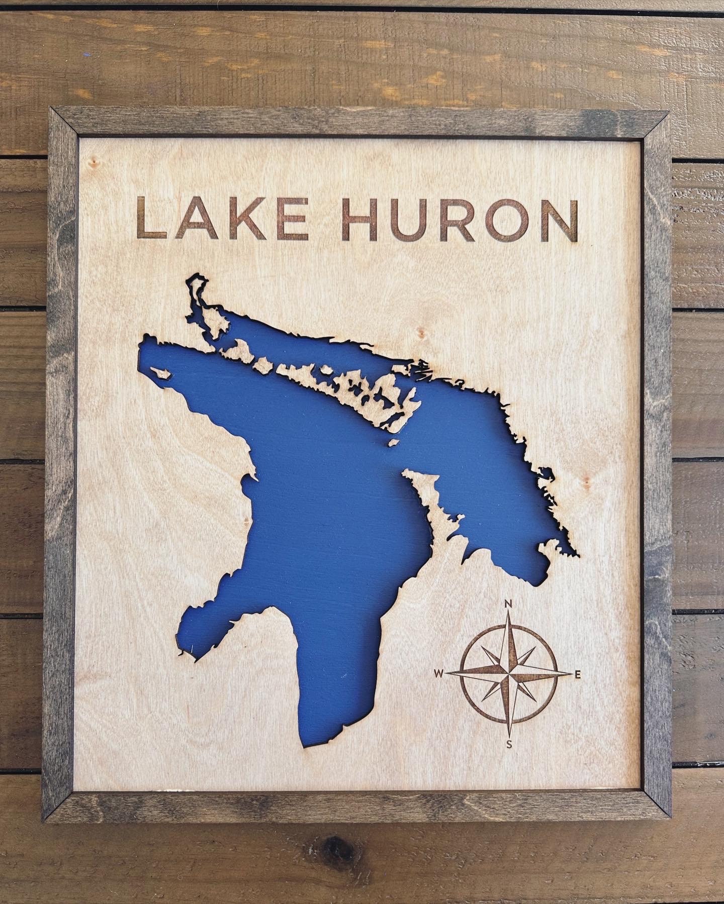 Lake Huron Engraved Map - Etsy