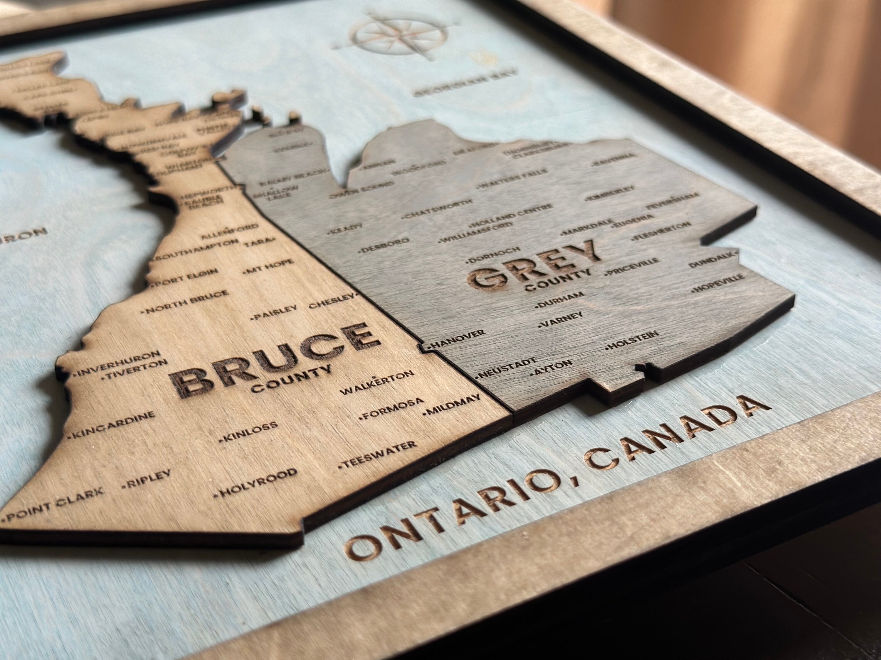 Wooden Grey Bruce County Map - Etsy