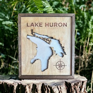 Lake Huron Engraved Map - Etsy
