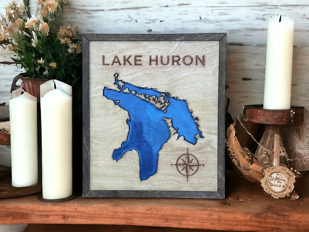 Lake Huron Engraved Map - Etsy