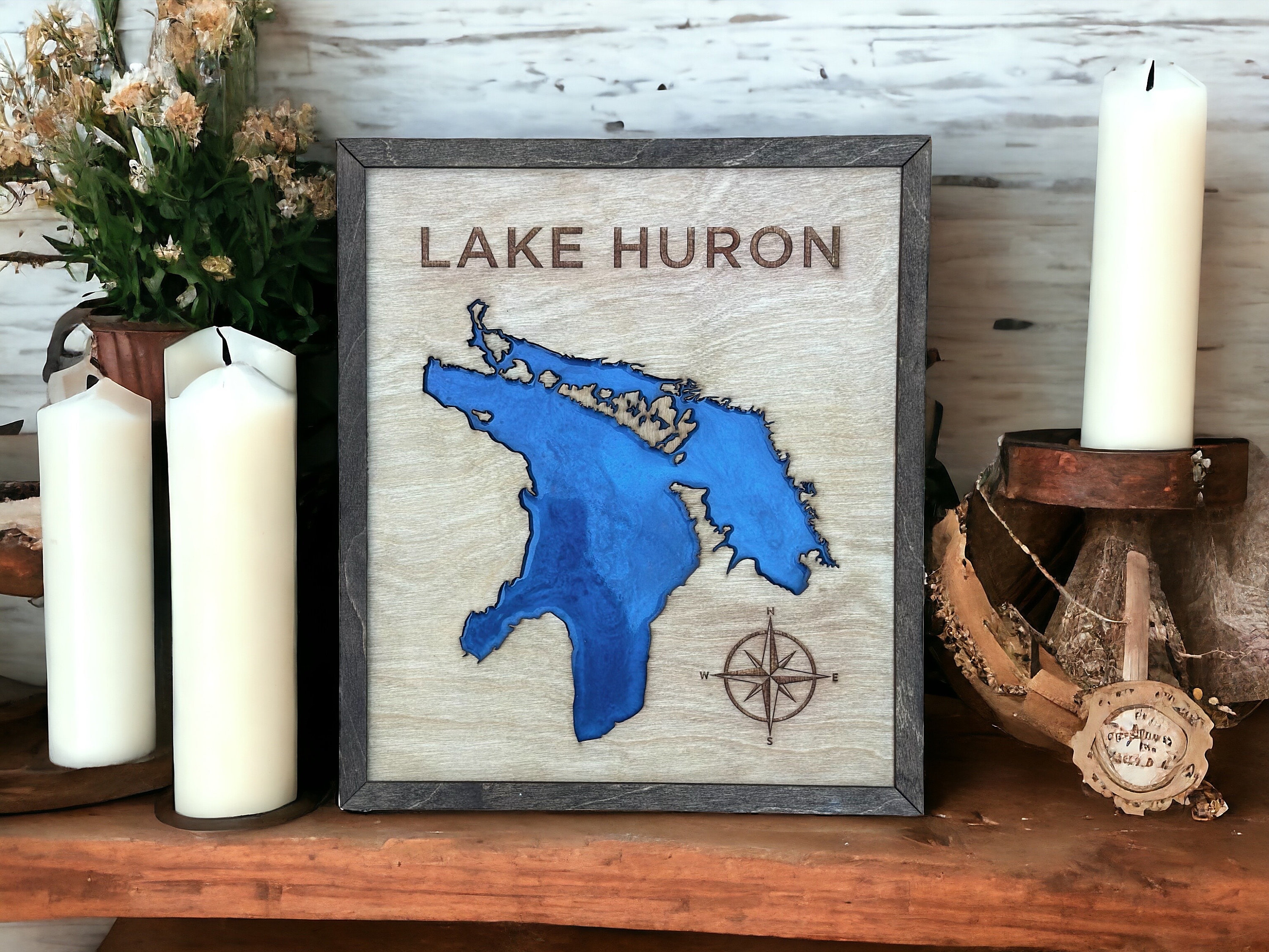 Lake Huron Engraved Map - Etsy