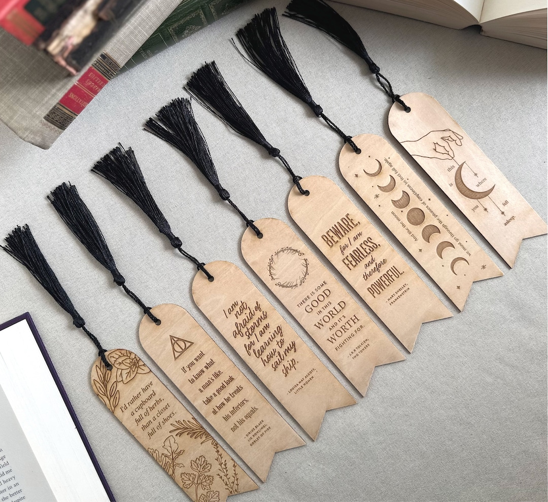Laser Engraved Wooden Bookmarks - Etsy Australia
