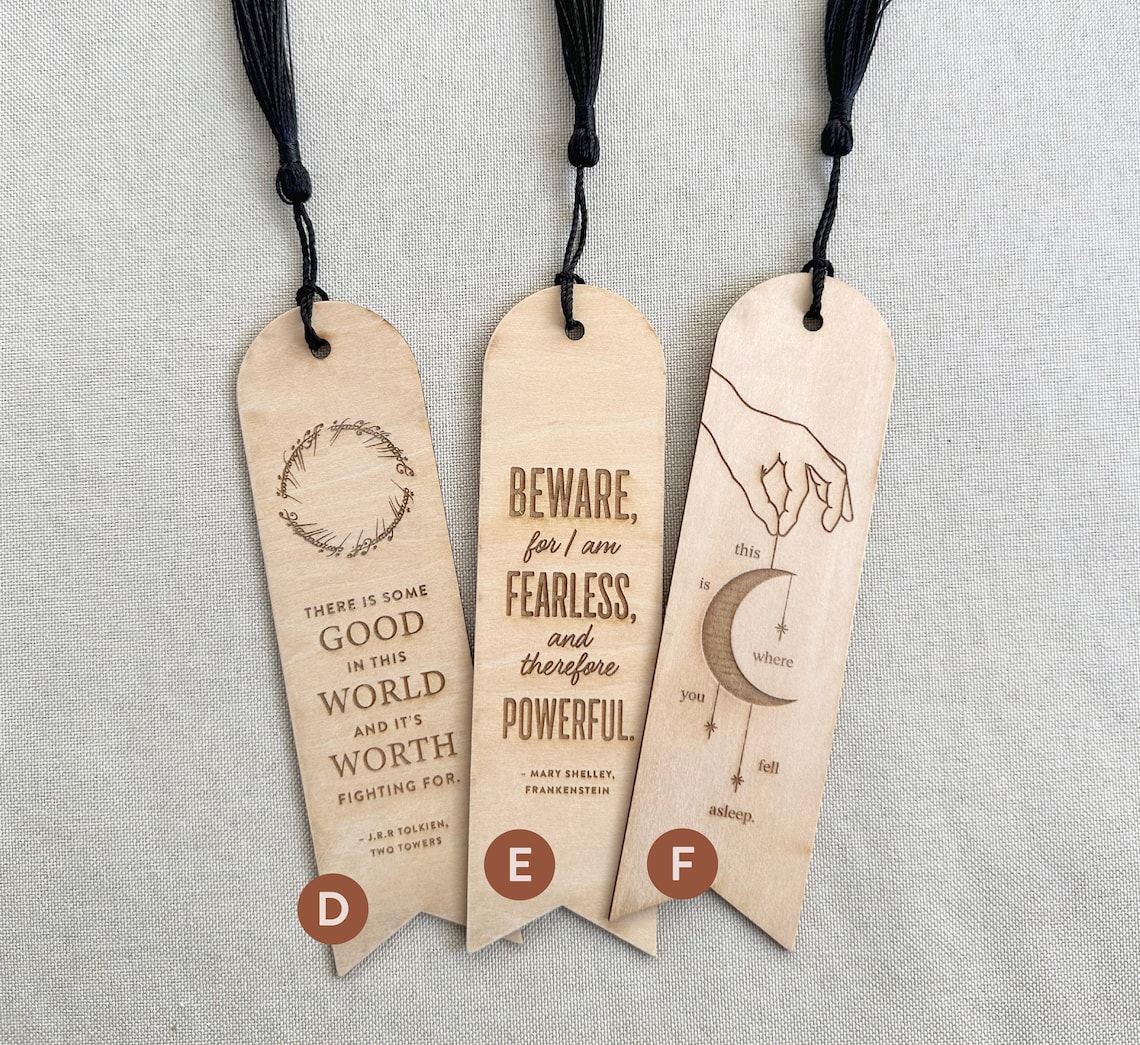 Laser Engraved Wooden Bookmarks - Etsy Australia
