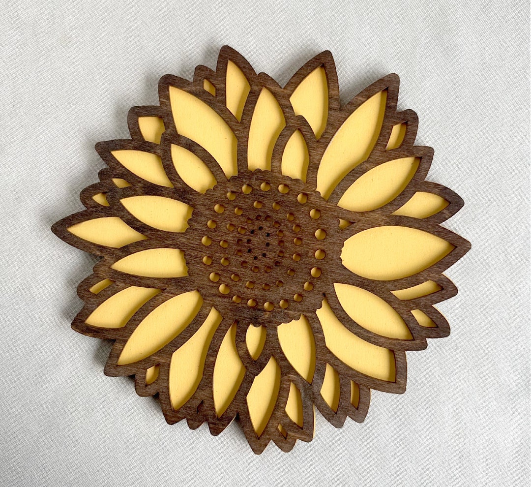 Layered Wooden Sunflower - Etsy