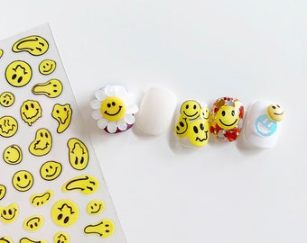 Smiley Nail Decal - Etsy