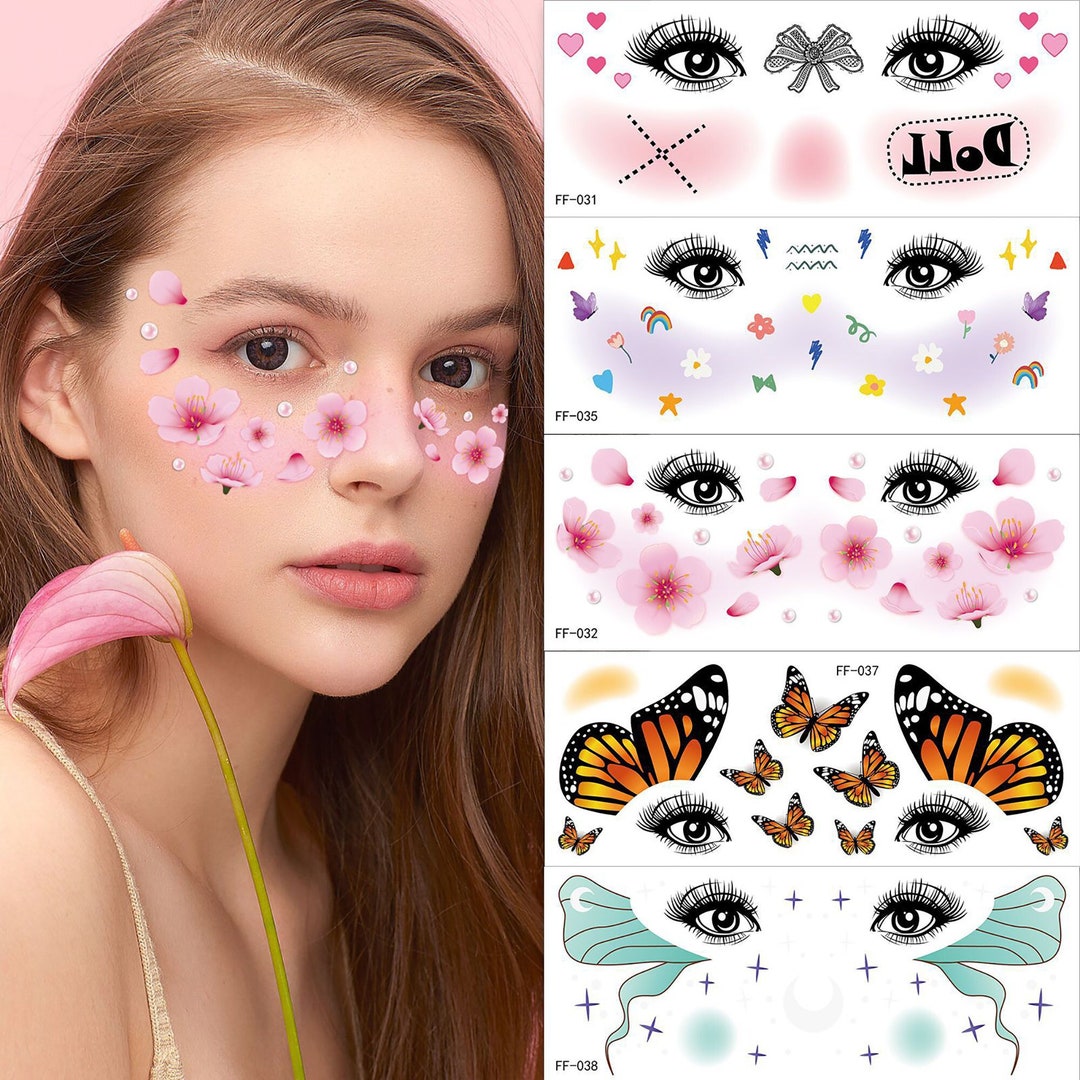 2 Sets Cute Tattoo Face Sticker Face Makeup Freckle Tattoo - Etsy