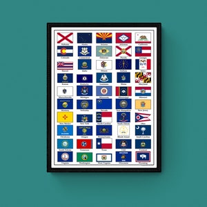 American State Flags Poster - Etsy