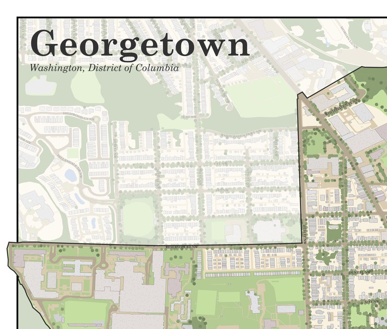 Map of Georgetown, Washington, DC - Etsy