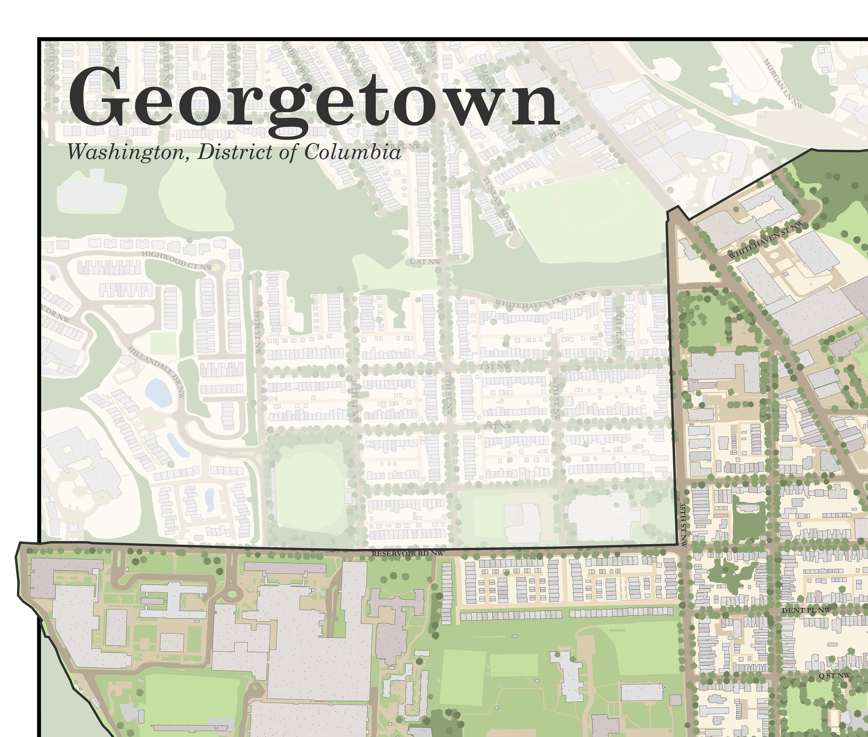 Map of Georgetown, Washington, DC - Etsy