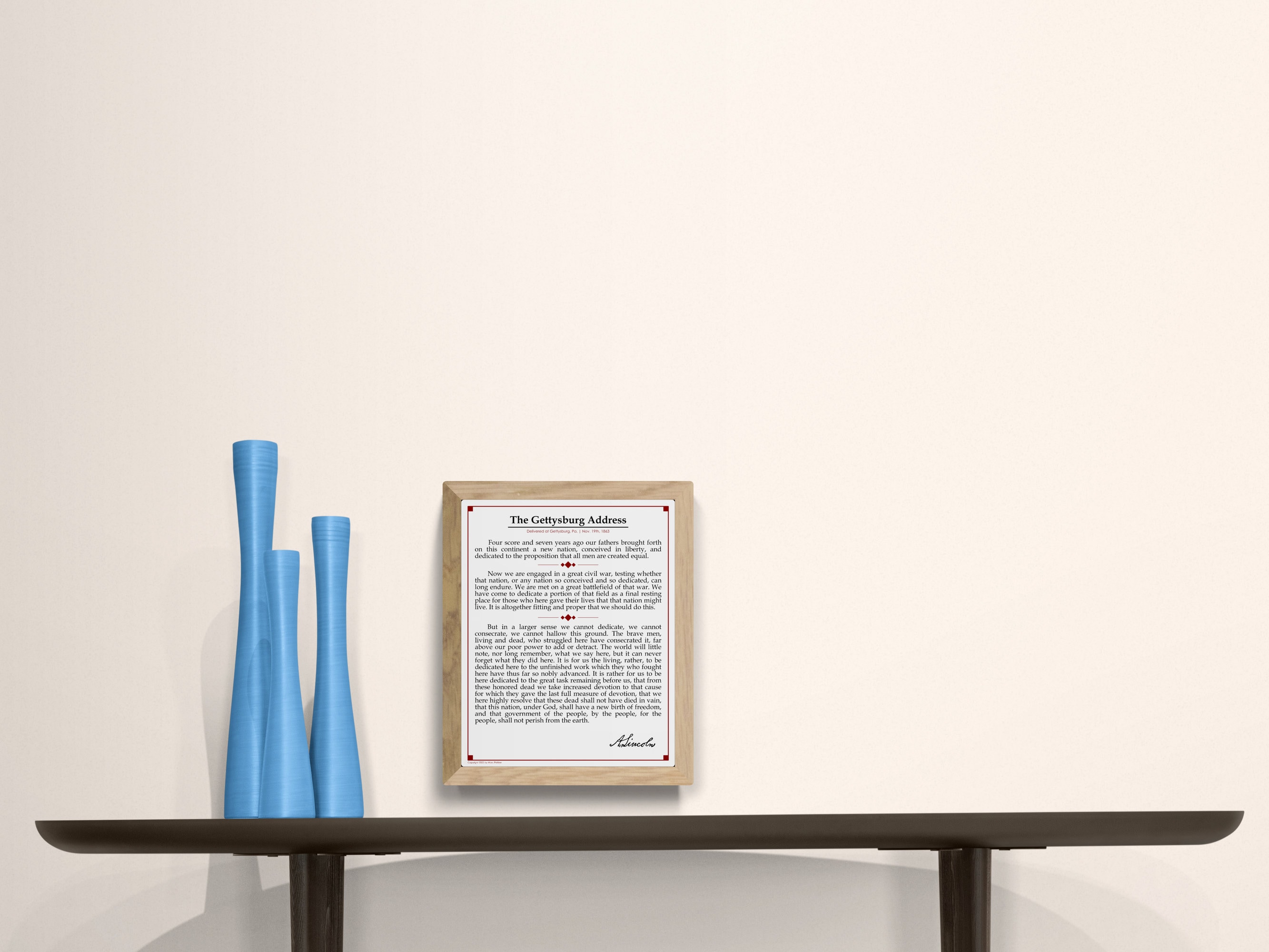 The Gettysburg Address Poster - Etsy