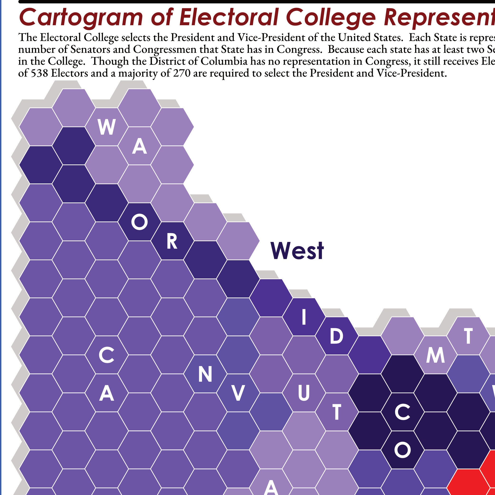 Electoral College Cartogram Poster - Etsy