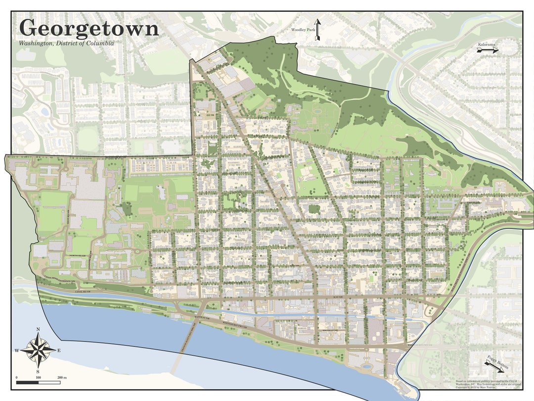 Map of Georgetown, Washington, DC - Etsy