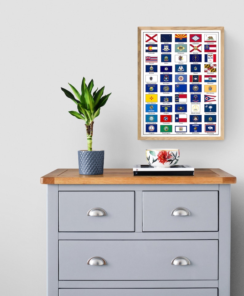 American State Flags Poster - Etsy