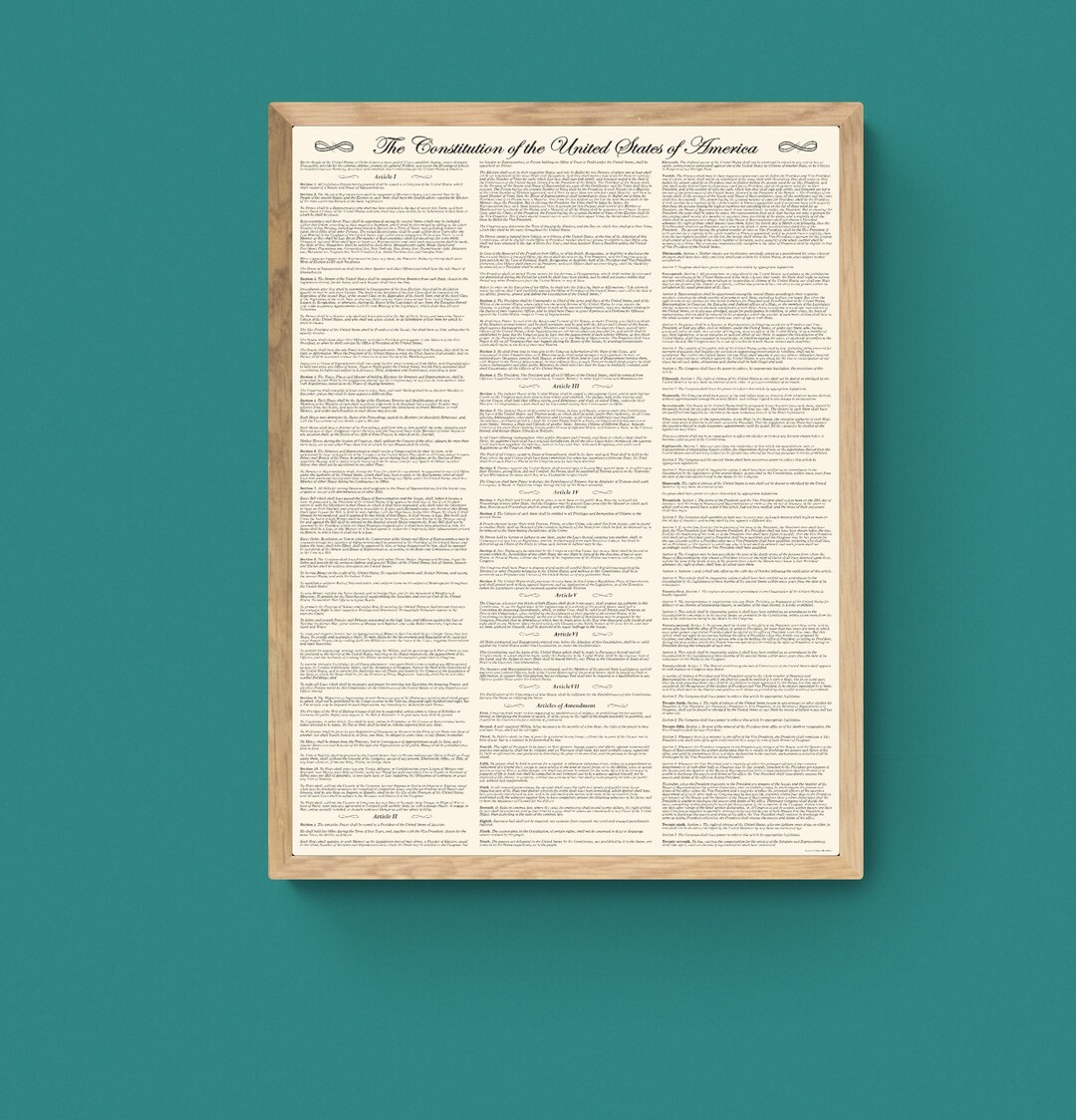 Decorative United States Constitution Poster Small - Etsy