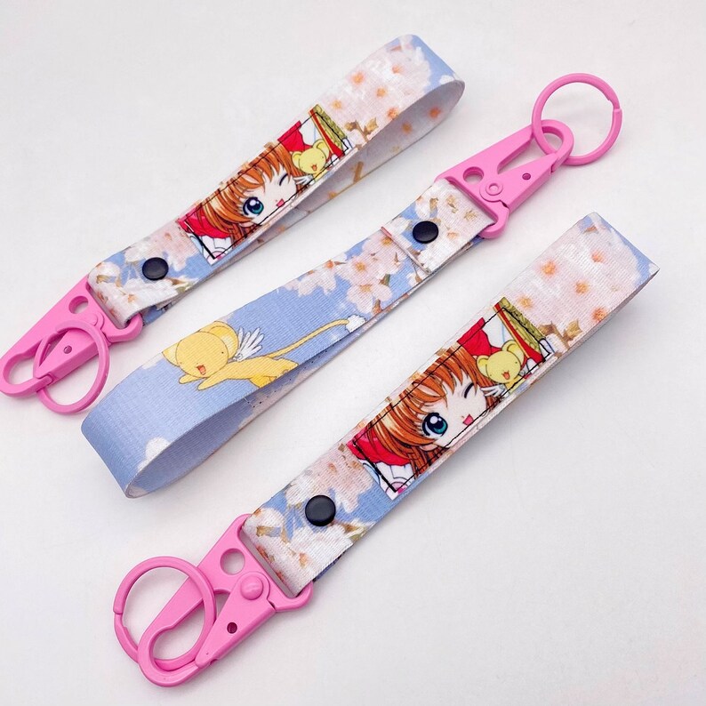 Anime Keyfob, Magical Girl Keychain, Sakura, Pink, Blue, Yellow - Etsy