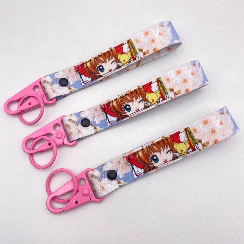 Anime Keyfob, Magical Girl Keychain, Sakura, Pink, Blue, Yellow - Etsy