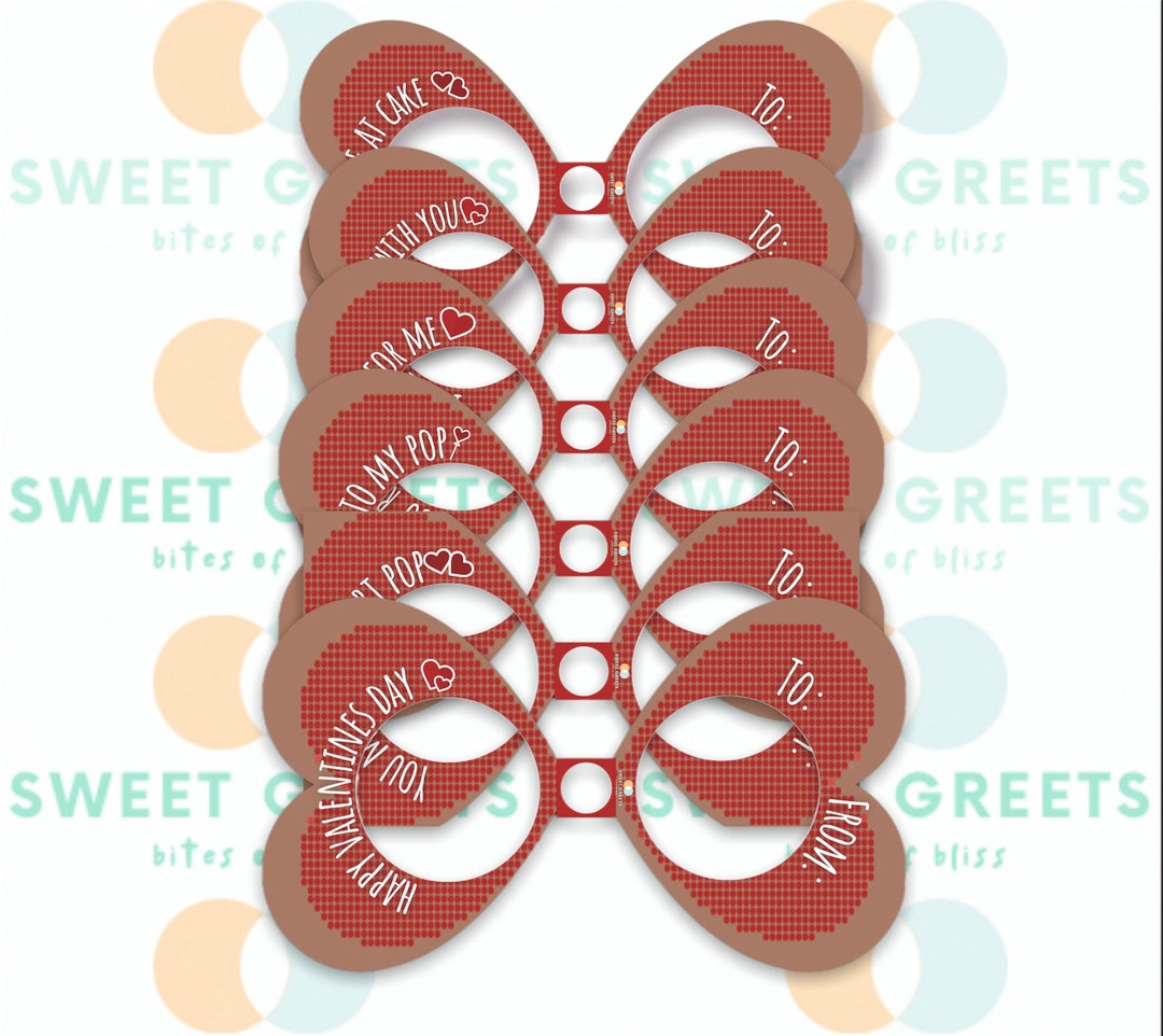 Red Valentines Day Cake Pop Card - 6 Phrases - Etsy