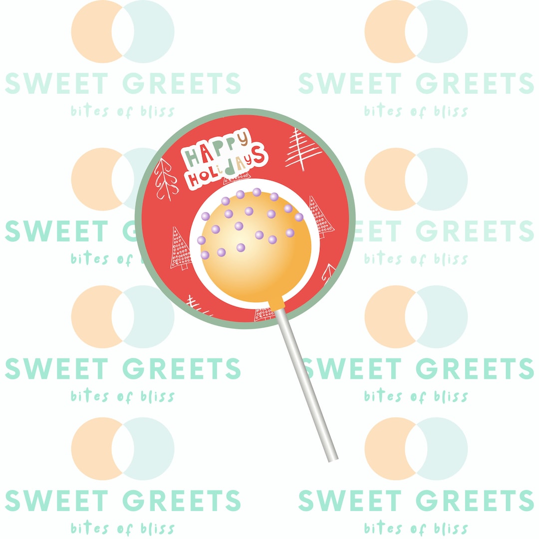 Happy Holidays Cake Pop Card - Etsy