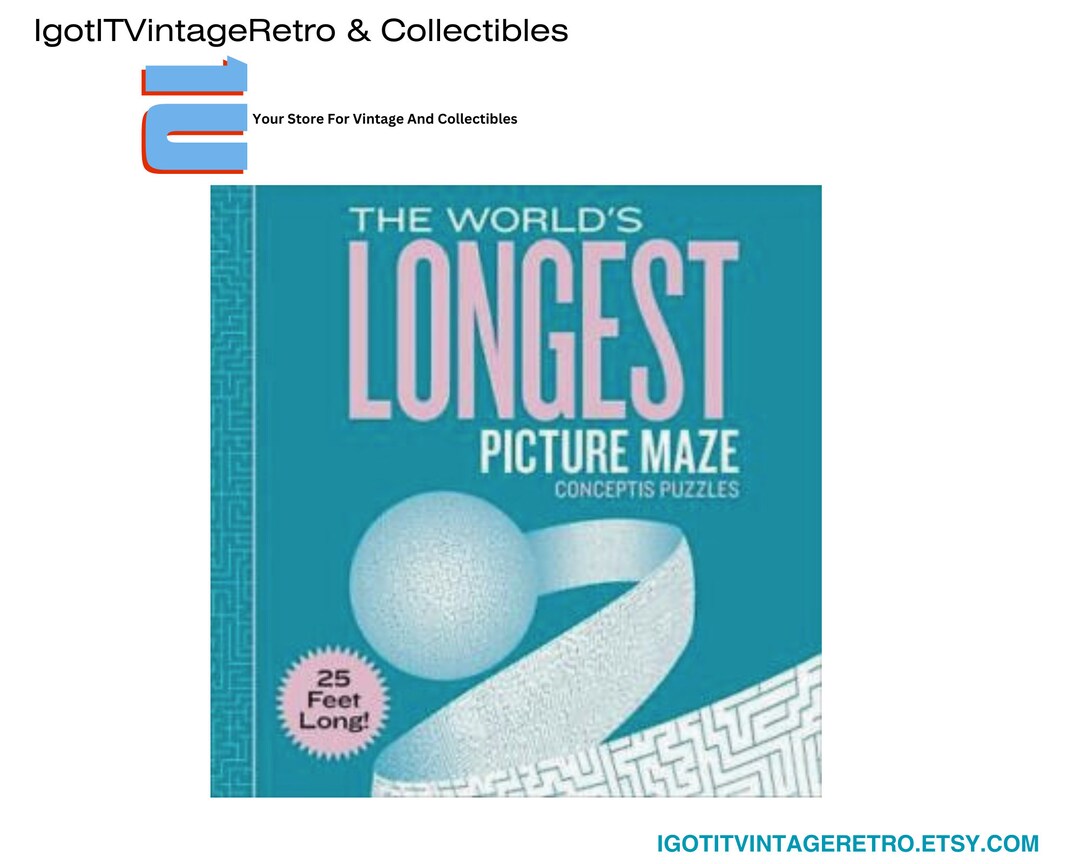 NEW the World's Longest Picture Maze by Conceptis Puzzles - Etsy