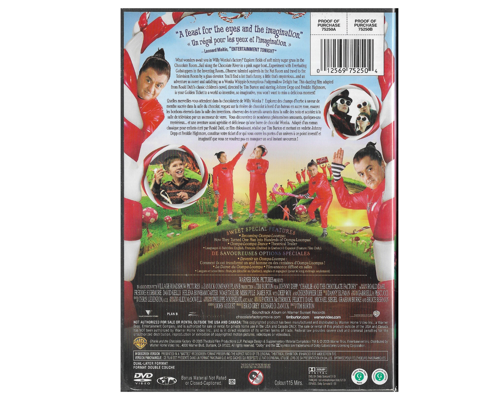 Charlie and the Chocolate Factory DVD, 2005 Widescreen - Etsy