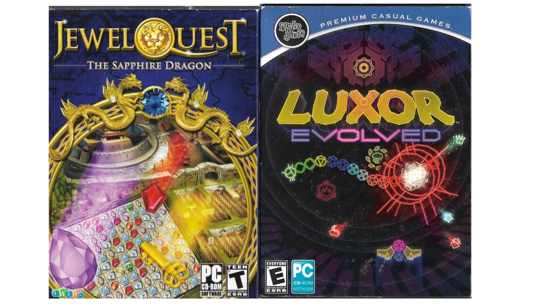 Vintage Jewel Quest 6 the Sapphire Dragon and Luxor Evolved Pc-rom - Etsy