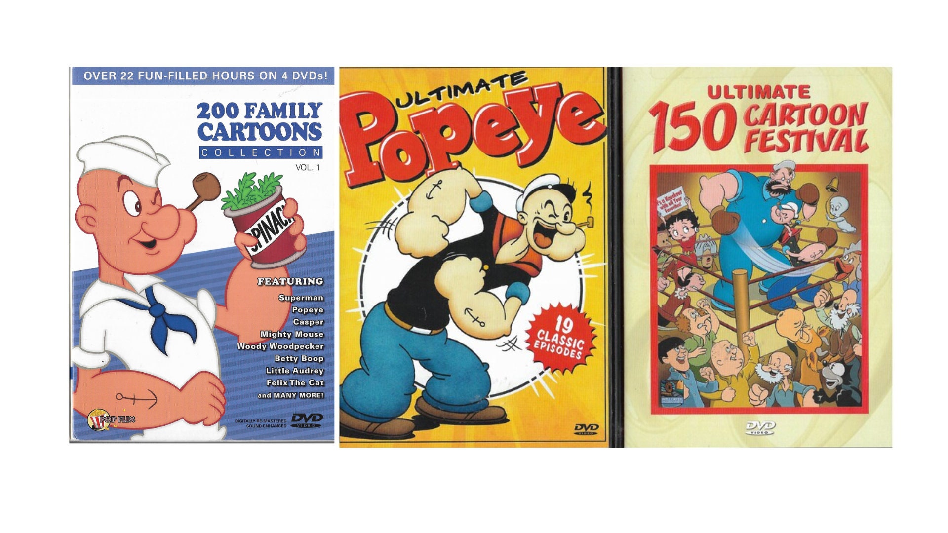Ultimate 150 Cartoon Festival Dvd Ultimate Popeye Dvd 19 Classic Episodes Brand New Sealed