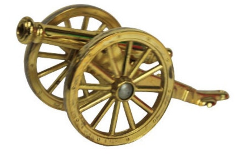 Vintage Brass Metal Gold Painted Cannons | Etsy