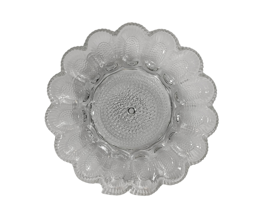 Vintage Deviled Egg Plate Hobnail Glass Egg Plate Indiana Glass - Etsy