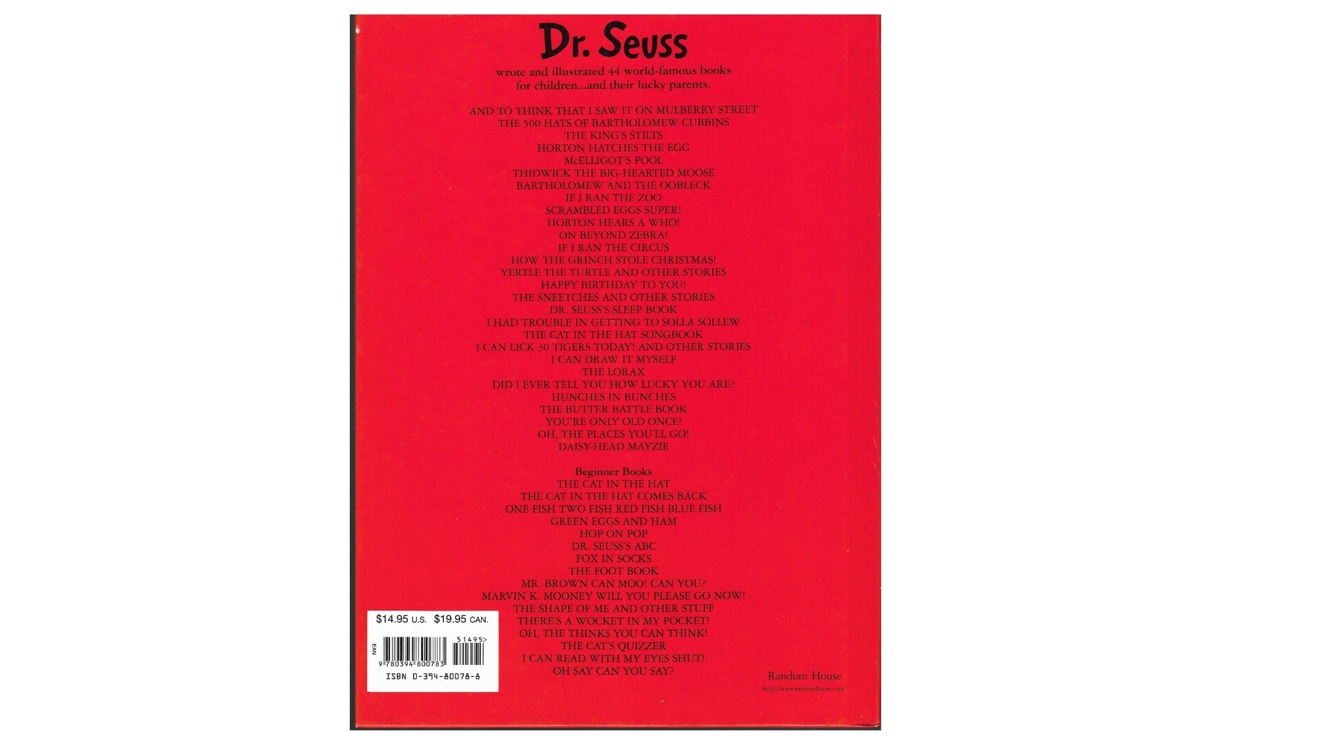 Horton Hears a Who: Party Edition 1982 Classic Dr. Seuss Hardcover Book ...