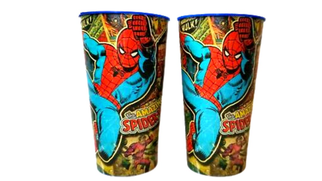 Spider-man Designware Plastic Cups New Reusable 32oz Marvel 5 Lot Hulk ...
