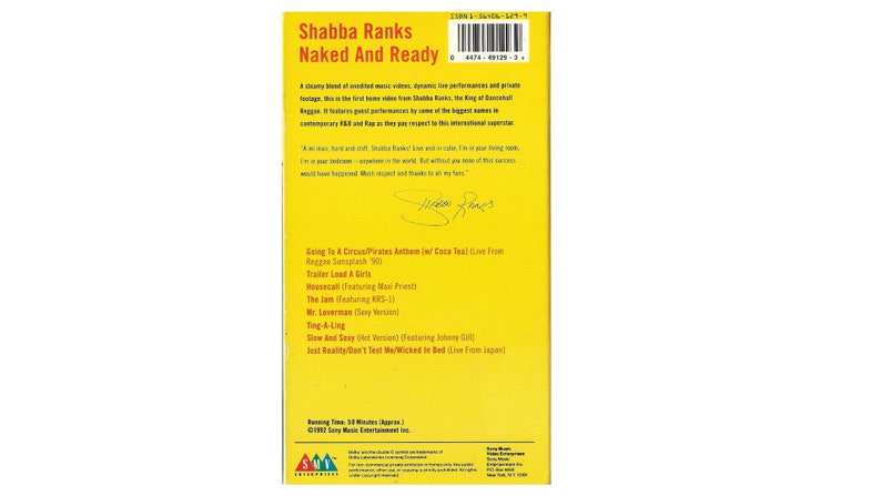 Vintage Shabba Ranks Naked And Ready And Shabba Ranks Talk Of The Town Vol1 Vhs Etsy