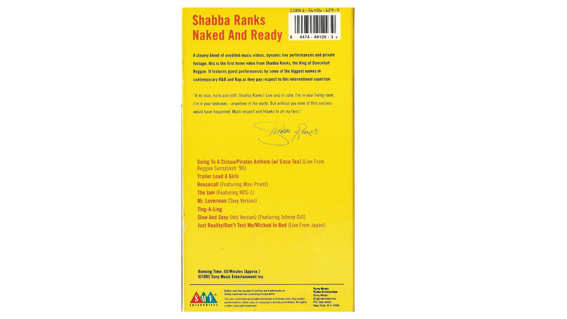 Vintage Shabba Ranks Naked and Ready and Shabba Ranks Talk of the Town ...