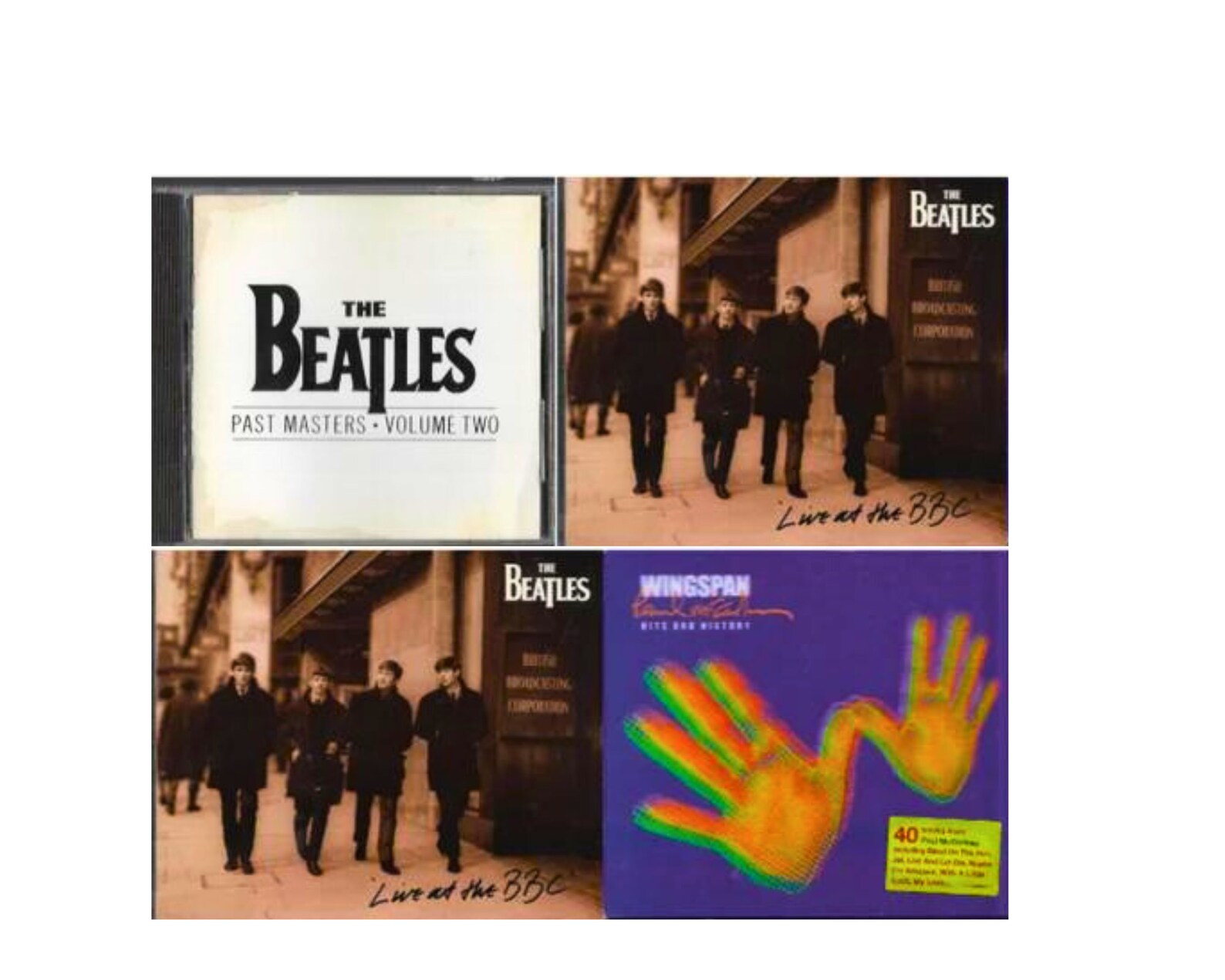 The Beatles Live at the BBC, the Beatles Past Masters Volume Two and ...