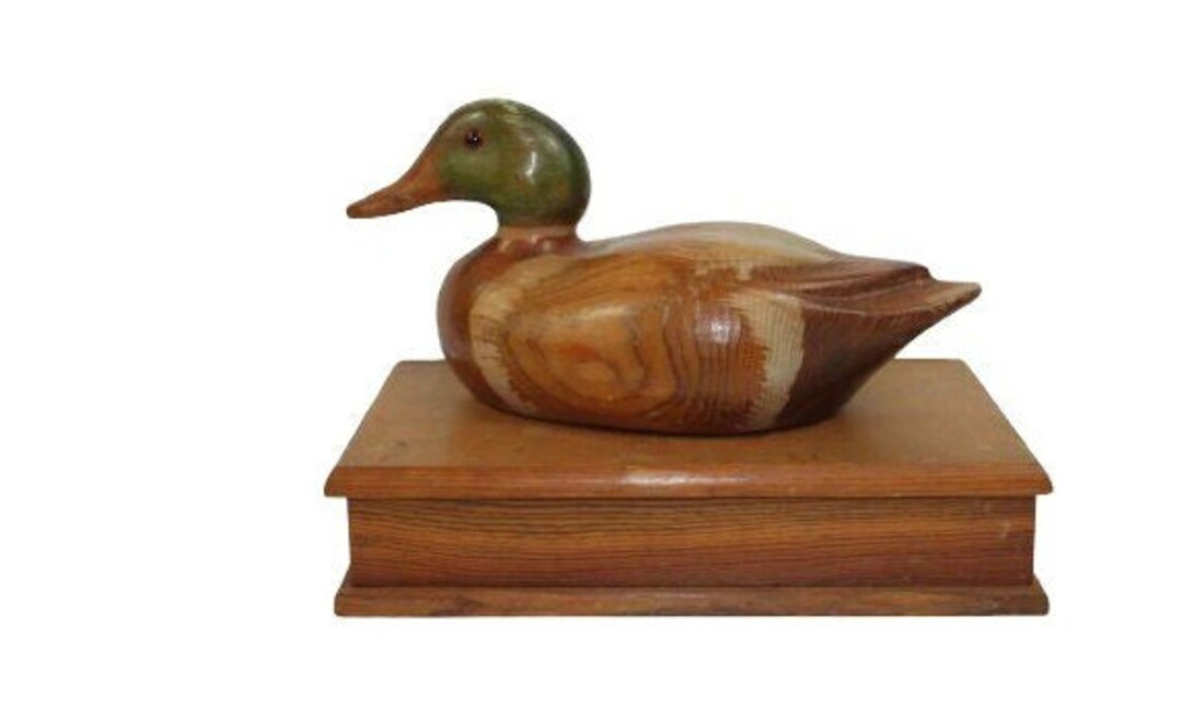 Duck Decoy Wooden Cches Box Vintage Bird & 6 Picture Coasters - Etsy