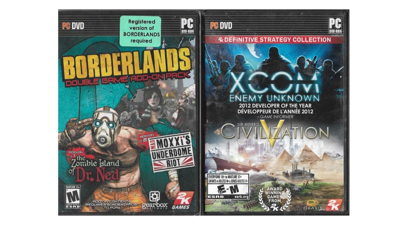 Borderlands Double Game PC New and Xcom Emeny Unknown PC DVD - Etsy