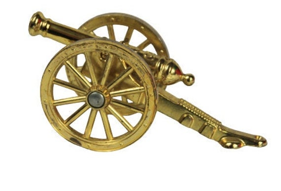 Vintage Brass Metal Gold Painted Cannons | Etsy