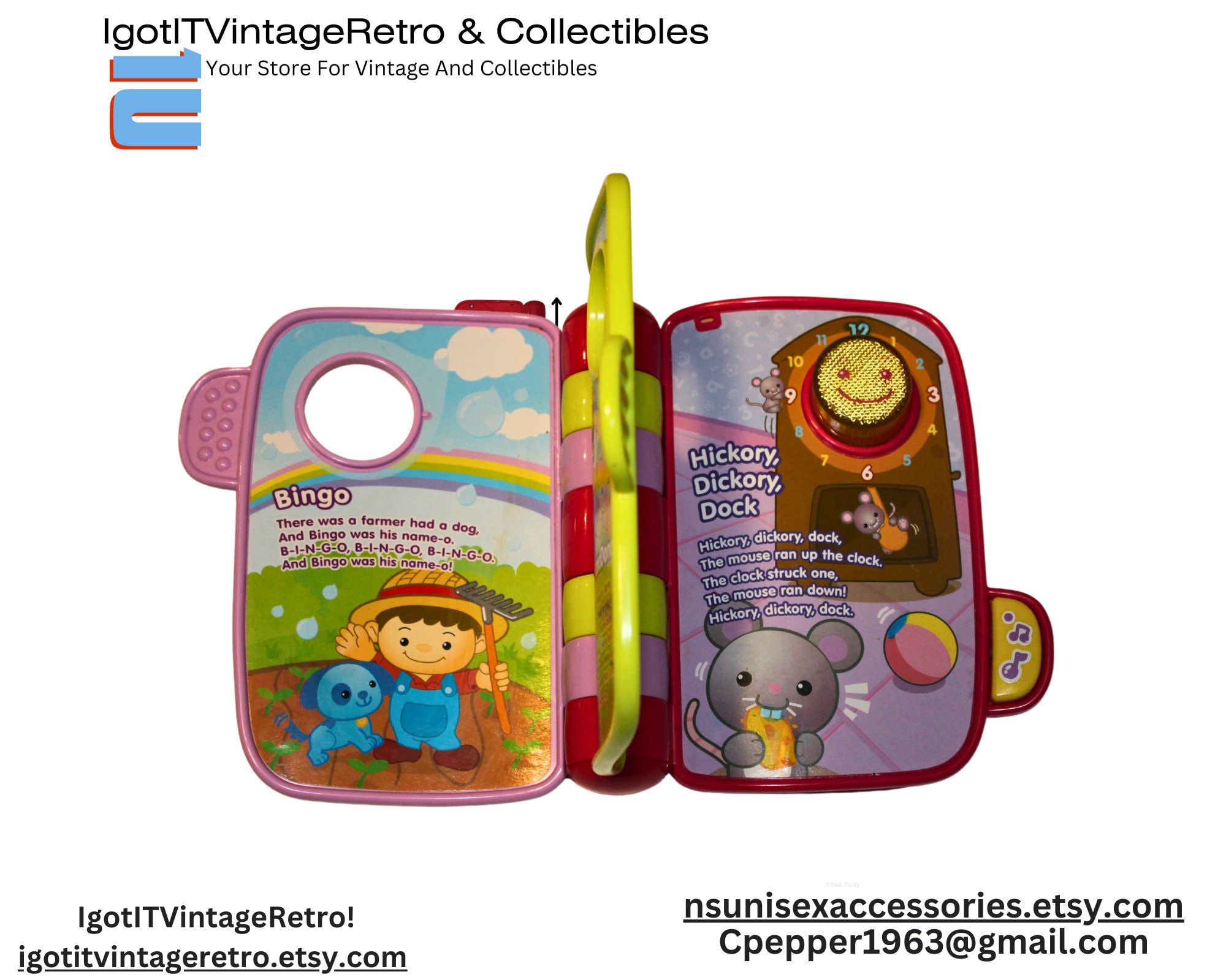 Vtech Storytime Rhymes Music Book Lights-up Reads Nursery - Etsy