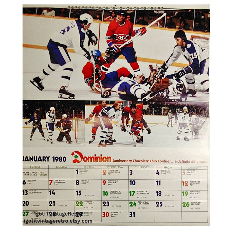 Toronto Maple Leafe Official Calendar 1979- 1980 - Etsy