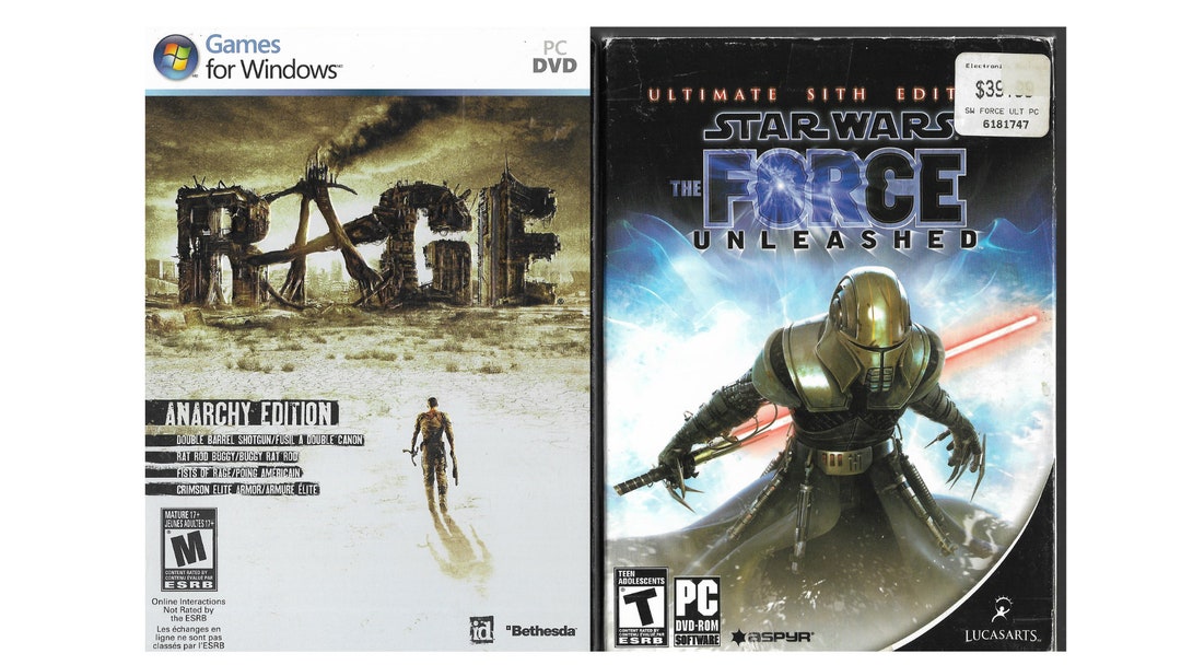 RAGE PC Complete, Box, CD, Manuals, and Starwars the Force Unleashed - Etsy