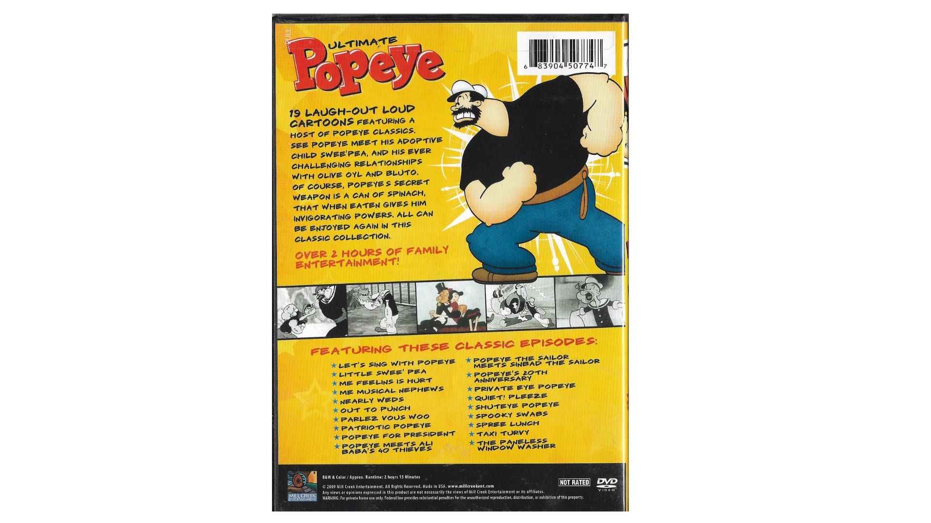 Ultimate 150 Cartoon Festival Dvd Ultimate Popeye Dvd 19 Classic Episodes Brand New Sealed