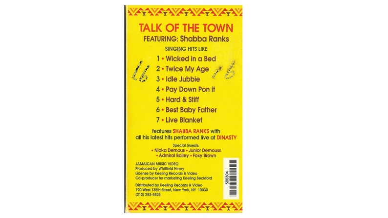 Vintage Shabba Ranks Naked And Ready And Shabba Ranks Talk Of The Town Vol1 Vhs Etsy