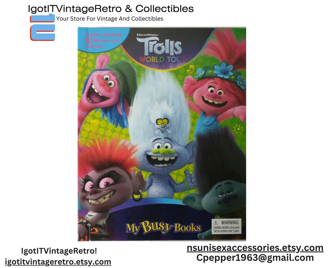 Dreamworks Trolls World Tour Busy Book 10 Figures and a - Etsy