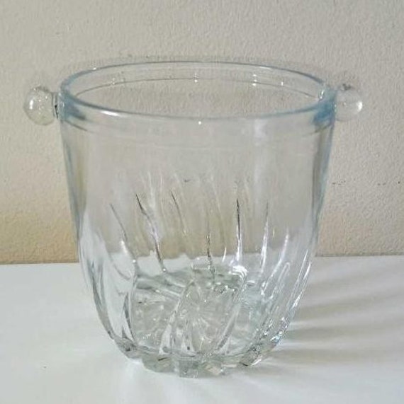 Vintage Crystal Cut Glass Ice Bucket With Flame Pattern - Etsy