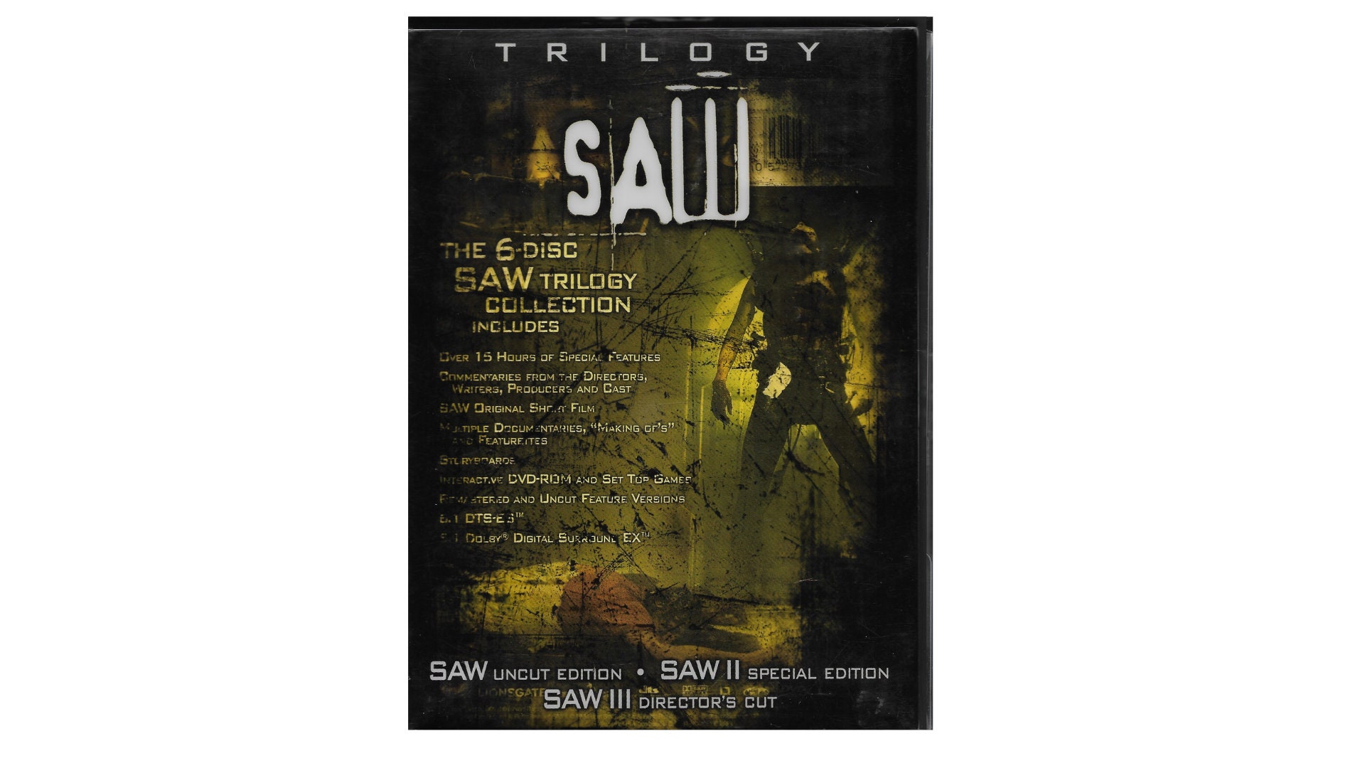 SAW Trilogy Dvd Disc Set Saw Uncut II Special Edition III Director Cut ...